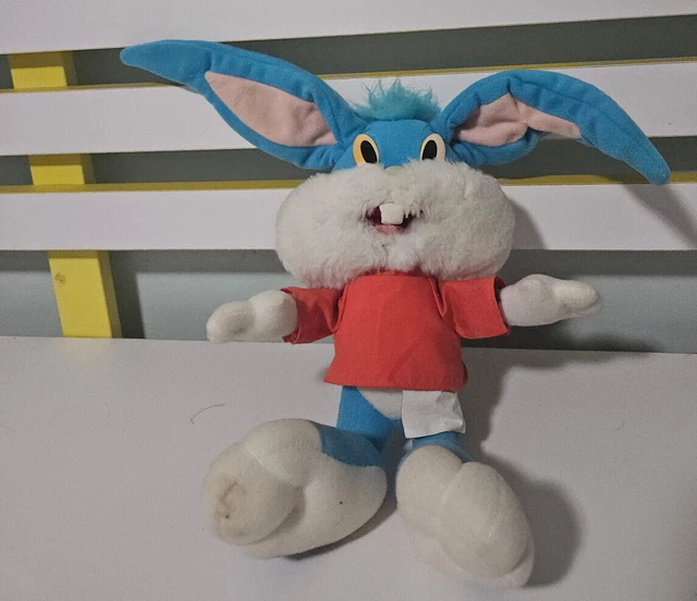 BUSTER BUNNY TOY Vtg 1990 PLUSH WARNER BROS TINY TOON ADVENTURES Buster ...