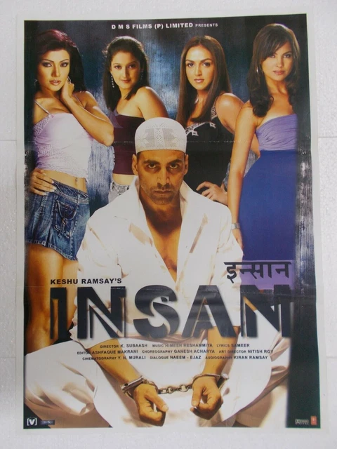 INSAN 2005 AKSHAY KUMAR LARA ESHA DEOL Rare Poster Bollywood Film India ...