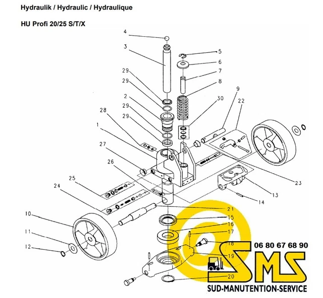 YALE LITTLE MULE Hu Profi 20 25 S/T/X Spring Of Pump Pallet Strapping ...