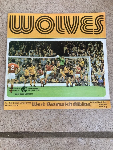 FOOTBALL PROGRAMME 1978 Wolves v West Bromwich Albion League Division ...