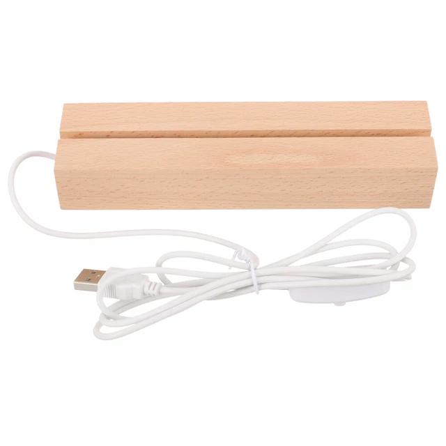 Wood Led Light Base Rectangle Display Pedestal Lighted Stand £12 29