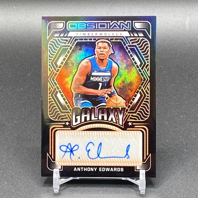 ANTHONY EDWARDS 21-22 Obsidian Auto /35 Galaxy Orange gravure ...
