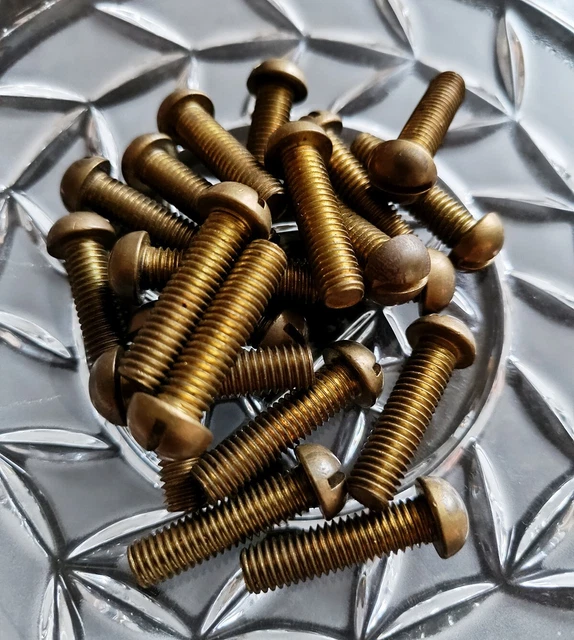 HALBRUNDKOPF SCHRAUBE DIN 86 Messing Oldtimer Alt M1,3 bis M10 Halbrund ...