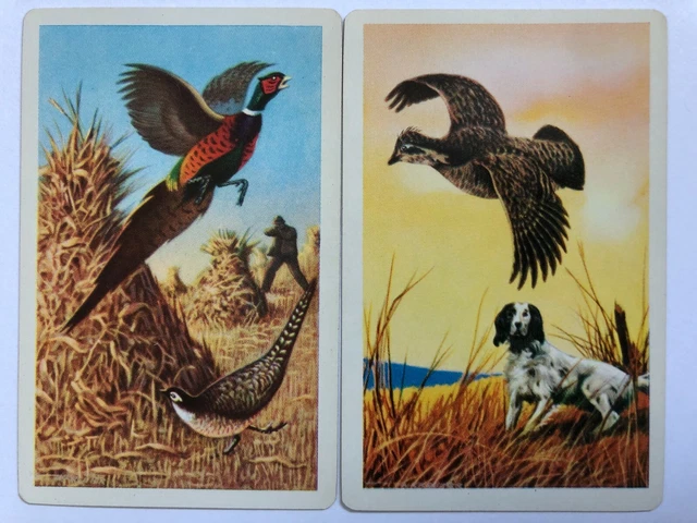 VINTAGE SWAP PLAYING Cards: Pheasant Birds & English Setter Hound Dog ...