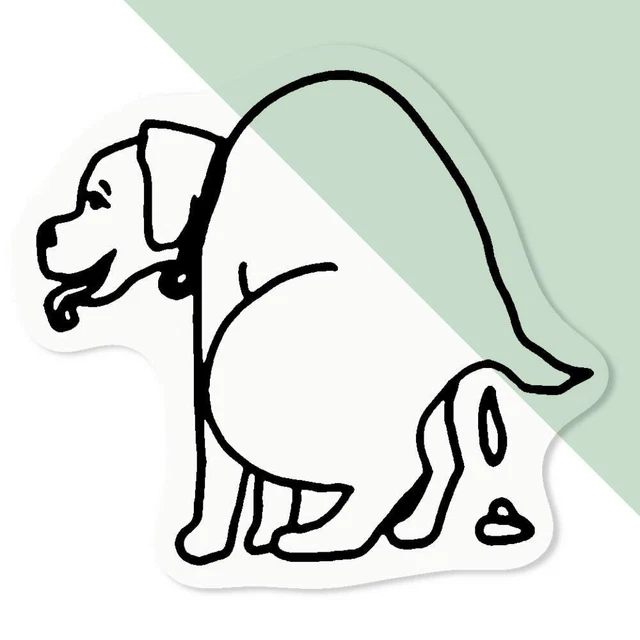 'POOPING DOG' CLEAR Decal Stickers (DC021996) £4.99 - PicClick UK