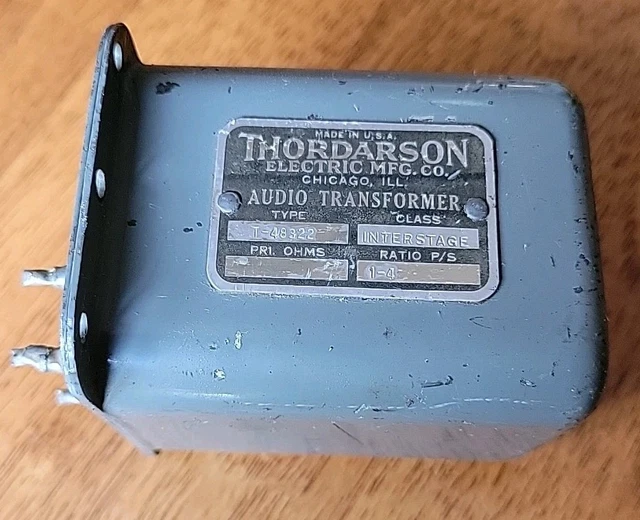 THORDARSON T-48322 INTERSTAGE Audio Transformer, Ratio P/S 1-4 Navy ...