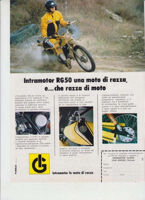 ADVERTISING PUBBLICITÀ-MOTO INTRAMOTOR RG 50 1978-MOTOITALIANE ENDURO ...