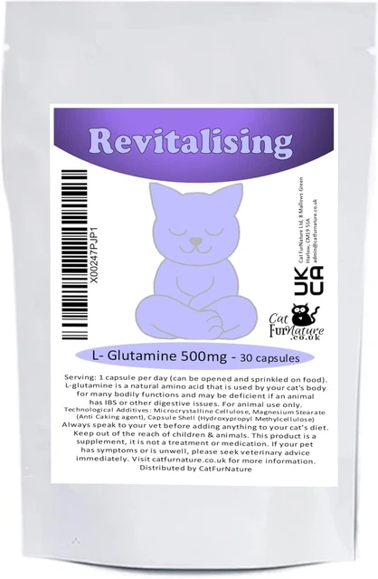 CAT FURNATURE - Revitalising L-Glutamine for Cats (30 Servings of 500Mg ...