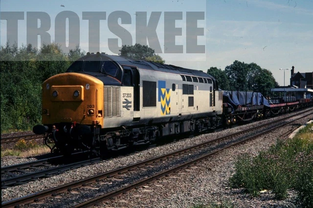 35MM SLIDE BR British Rail Diesel Loco Class 37 37203 Water Orton 1990 ...