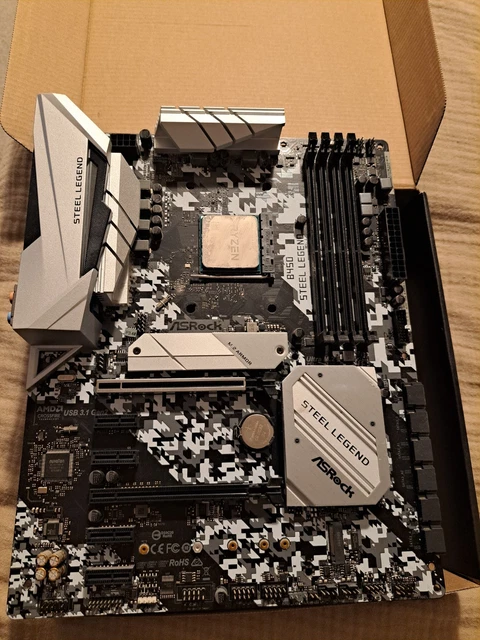 ASROCK B450 STEEL Legend ATX Motherboard AMD Ryzen AM4 Used £78.70 ...