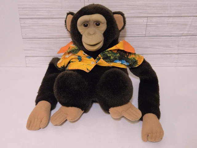 VINTAGE CHILDS PLAYMATE 1984 CHIMP MONKEY Hand Puppet Plush W/Shirt $29 ...