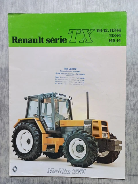 PROSPECTUS BROCHURE TRACTEUR Renault Serie Tx 113-12/113-14/133-14/145-14 EUR 4,99 - PicClick FR