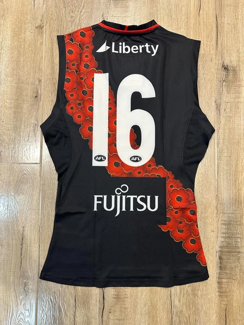 AFL ESSENDON BOMBERS 2023 Perkins Anzac Player Issue Jumper Jersey ...