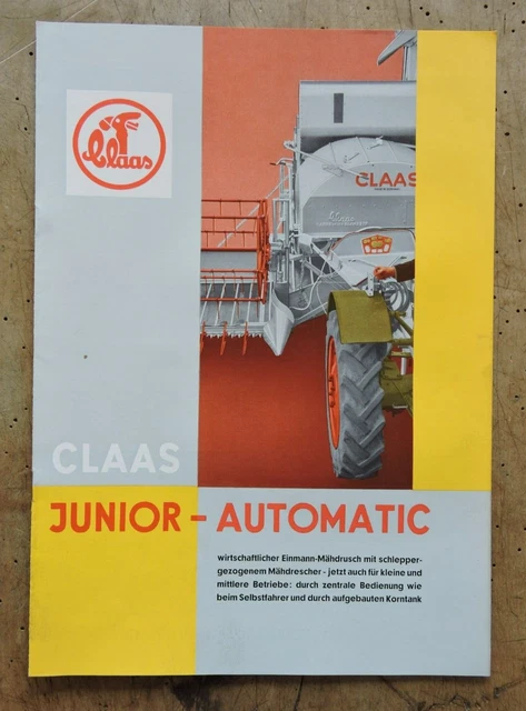 ORIG. PROSPEKT CLAAS Mähdrescher Junior Automatic gezogen 8Seiten EUR 6 ...