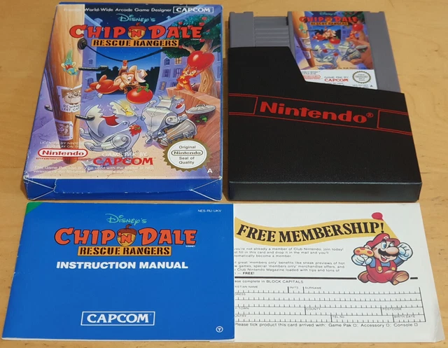 DISNEY'S CHIP N Dale Rescue Rangers for Nintendo NES Complete & In VGC ...