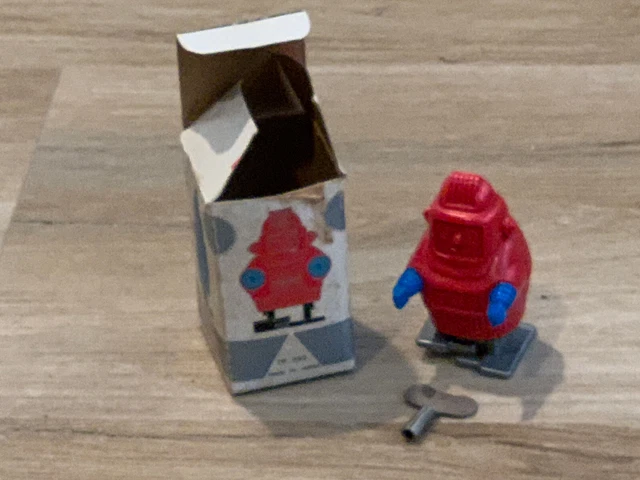 VTG WIND-UP TOMY MiniRobot TP.293 mini robot toy Box Key Working red ...