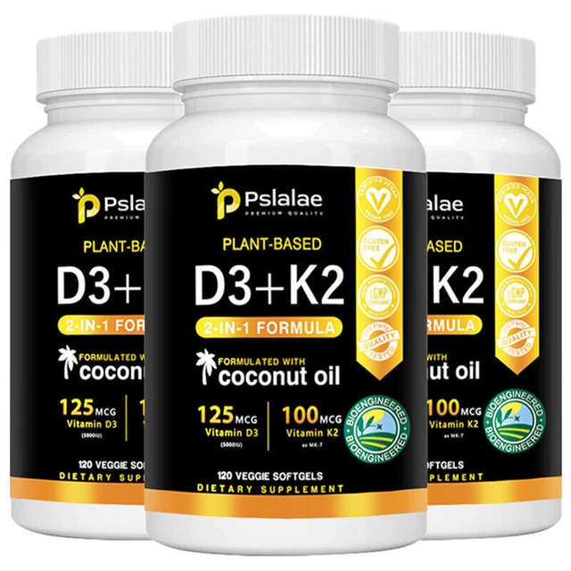 Vitamin D3 K2 Capsules 2 In 1 Formulaboost Boneteethheart 3200