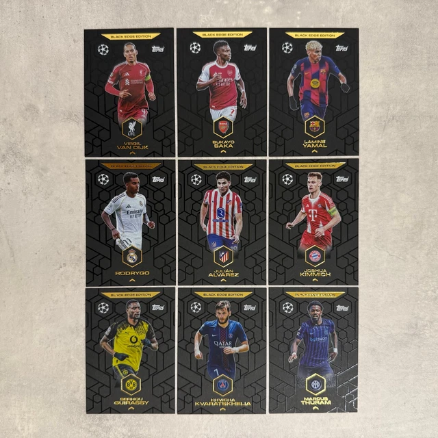 TOPPS MATCH ATTAX UCC 25/26 2025/26 BLACK EDGE Complete Full Set All 9 ...