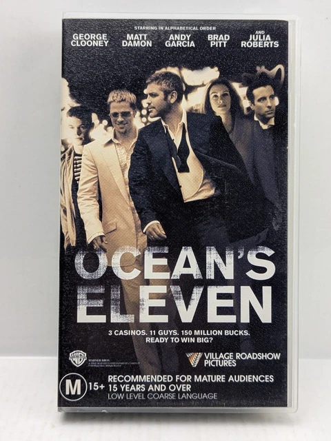 OCEAN'S ELEVEN VHS PAL GC Tested George Clooney Brad Pitt Andy Garcia ...