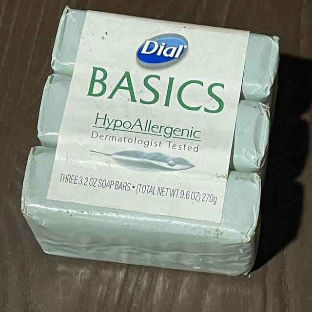 3 BAR DIAL Basic Hypoallergenic 3.2oz Soap Bars Package Wear New ...