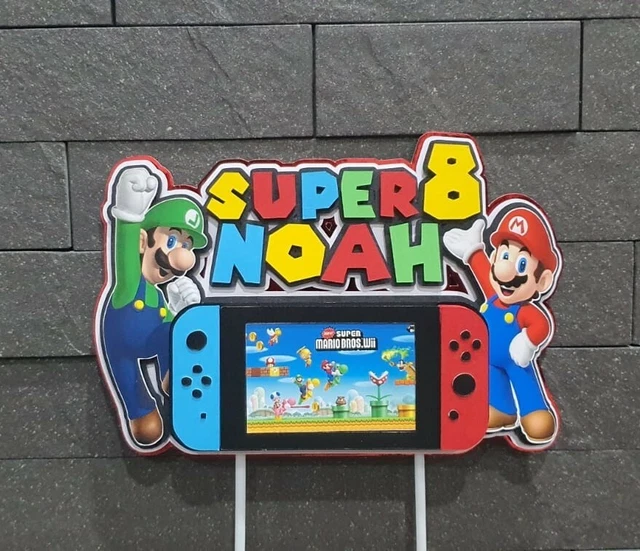 PERSONALISED SUPER MARIO cake topper 3D with Name and Age £11.99 ...