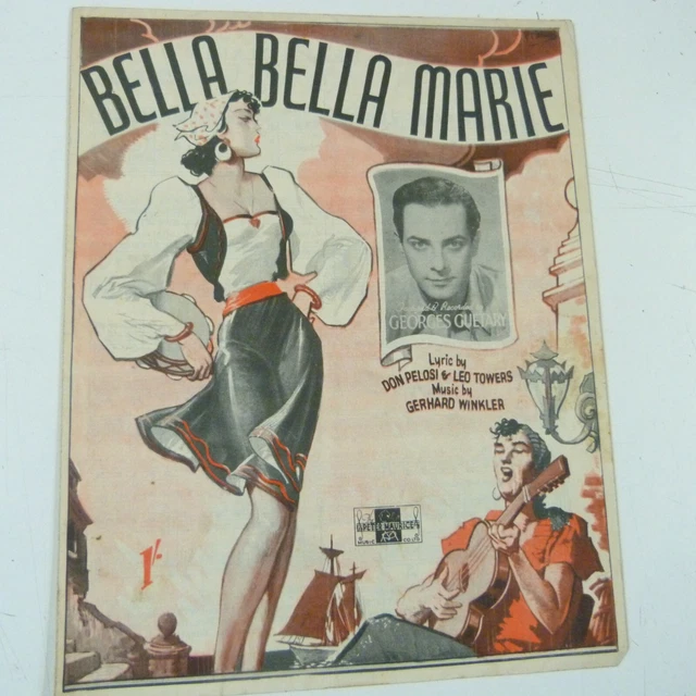 SONG SHEET BELLA BELLA MARIE Georges Guetary 1947 £5.00 - PicClick UK