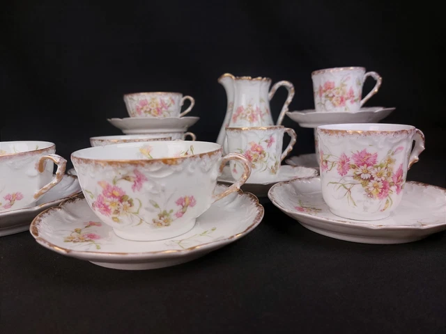 COIFFE ET CIE Limoges /1891-1914/ Service à café + thé Art Nouveau ...