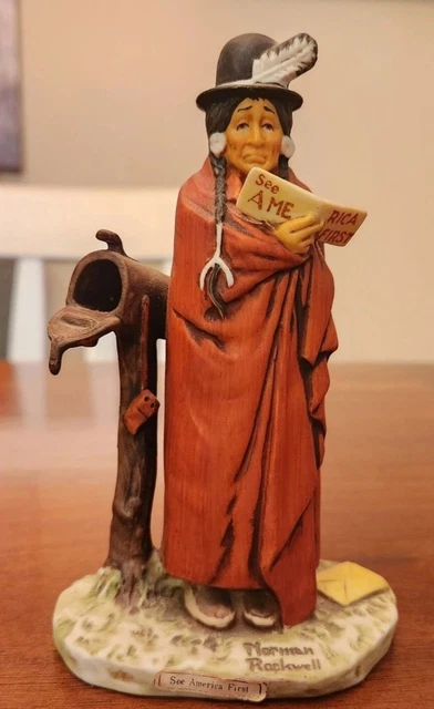 VINTAGE NORMAN ROCKWELL 1974 See America First Native American Japan ...