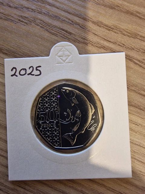 KING CHARLES III Salmon 50p Coin 2025 BUNC Royal Mint FREE DELIVERY UK ...