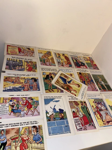 VINTAGE SAUCY SEASIDE Comic Postcards Bamforth, Pedro And MoreJob Lot ...