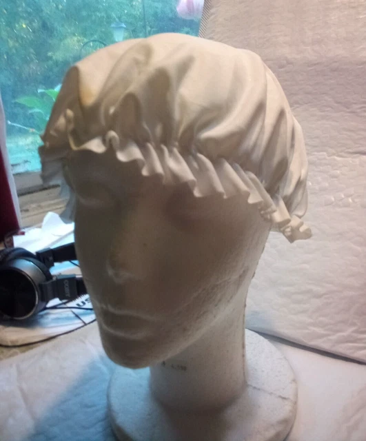 VICTORIAN WHITE COLONIAL Mob Maid Hat Bonnet Cap Costume Adult One Size ...