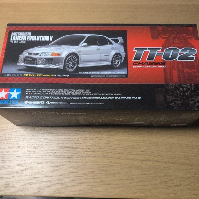 TAMIYA TT-02 CHASSIS Mitsubishi Lancer Evolution V Shaft Drive 4WD ...