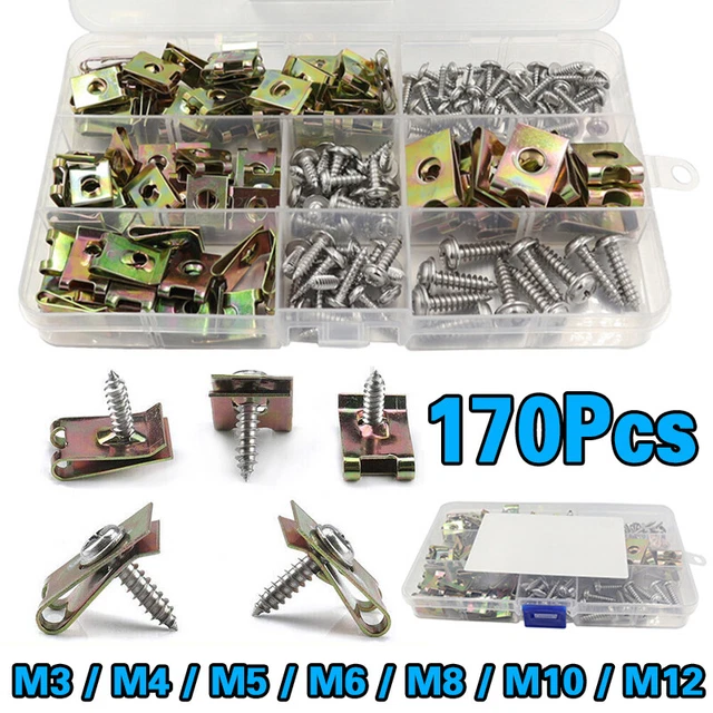 170X M3-M12 SPIRE Clips U Nuts Captive Trim Speed Fasteners Self ...