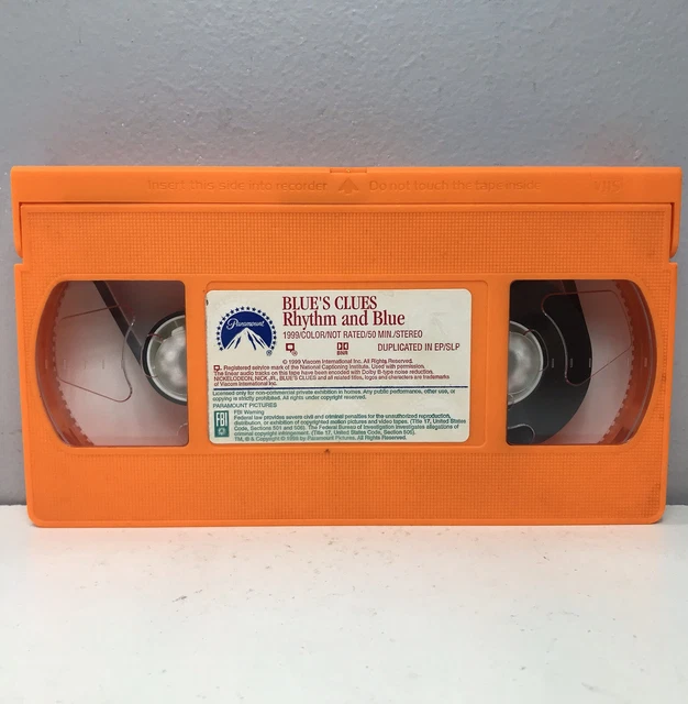 NICK JR BLUE’S Clues Rhythm & Blue VHS Video Tape Only Nickelodeon ...