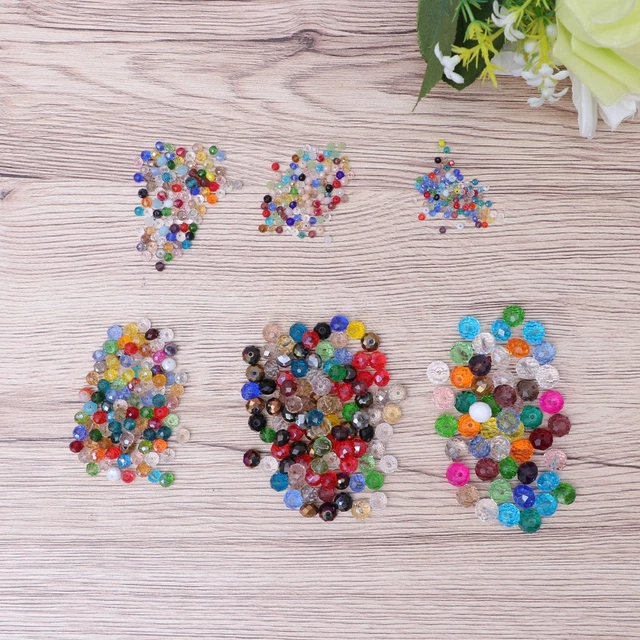 550 PCS MIXED Size Bicone Crystal Beads 2-10 Mm Glass Beads For Jewelry ...