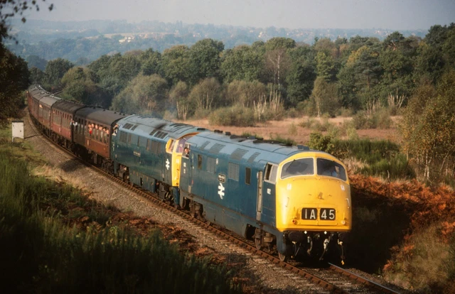 277 ORIGINAL COLOUR Railway Slide Class 42 D832 & D1013 At Foley Park £ ...
