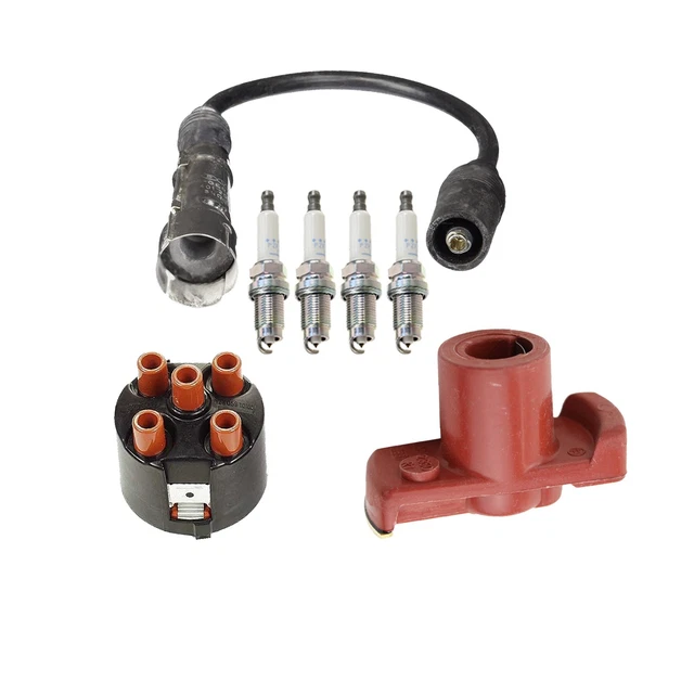 BOSCH DISTRIBUTOR CAP Rotor 4 Spark Plug Denso Wire Kit for VW Golf ...
