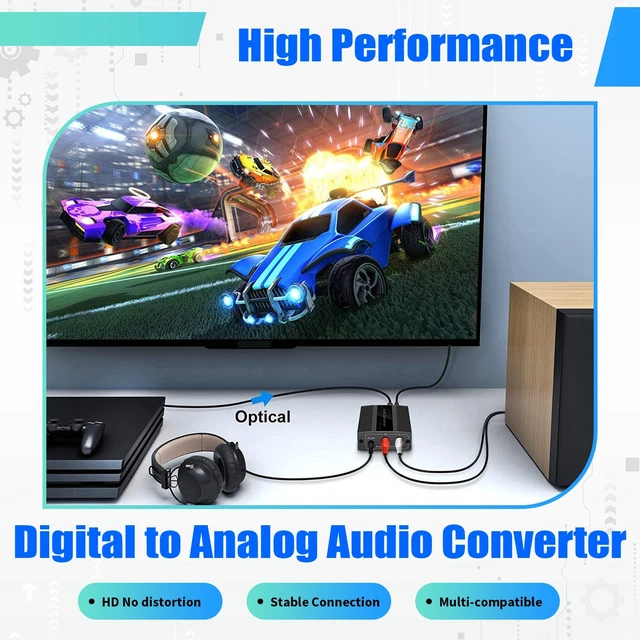OPTISCH-ZU KONVERTER Audio-Konverter Digital-Zu-Analog-Audio-Koaxial-zu ...