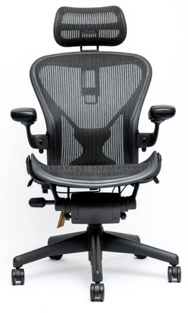 HERMAN MILLER AERON Size B Mk2 Posturefit Chair & ATLAS Headrest | FREE ...