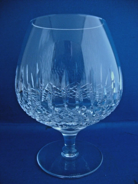 STUART CRYSTAL MANHATTAN Cut Pattern Large Brandy Balloon Glass Signed ...