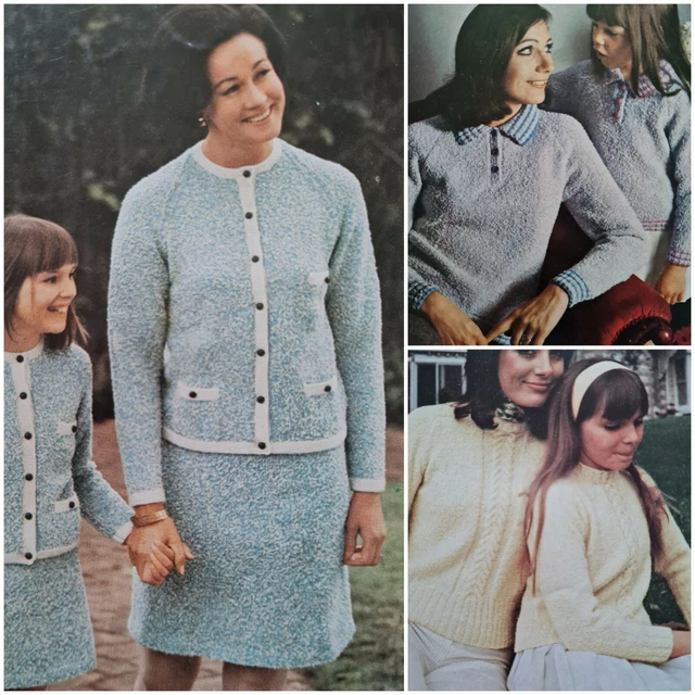 1960S BOUCLE MOTHER Daughter Chanel Suit Cable Check Knitting Pattern ...
