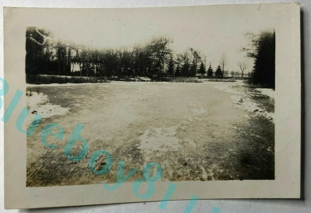 WW1 RFC / RAF Ice Skating lake Used by Officers Duren Germany 3 x 2 ...