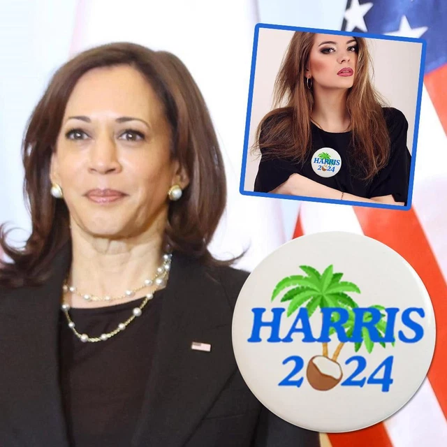 KAMALA HARRIS COCONUT Tree Meme Brooch 2024 Collectible President ...