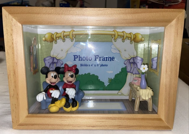 DISNEY THEME PARK Picture Frame Shadow Box 4" x 6" Mickey Minnie Mouse ...