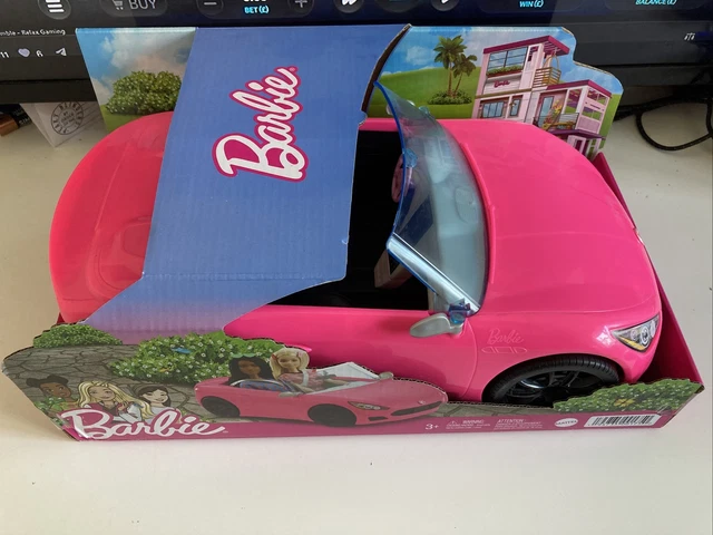 MATTEL -BARBIE CONVERTIBLE - 2 Seater Vehicle - Pink - Rolling Wheels ...