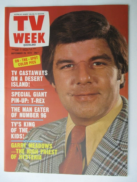TV WEEK GARRY Meadows 1973 T-Rex poster Number 96 Hey Hey PAUL NEWMAN ...