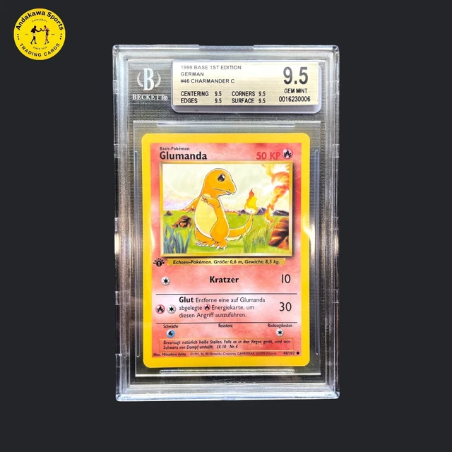 BGS 9.5 POKEMON Glumanda Base Set 1. Edition 46/102 EUR 185,00 ...
