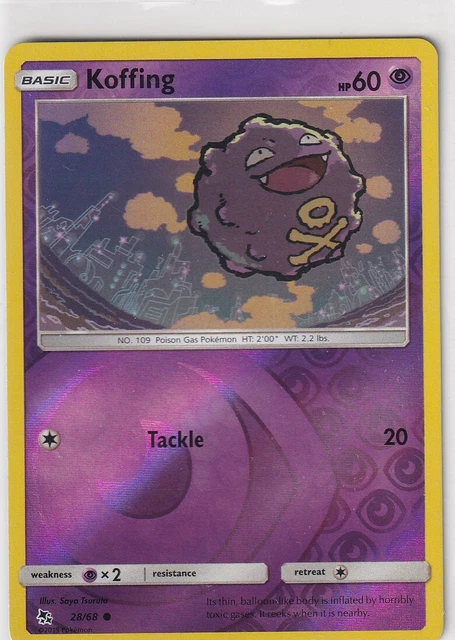 POKEMON CARTE HIDDEN Fates Numéro 28/68 Koffing Reverse Holo Anglais ...