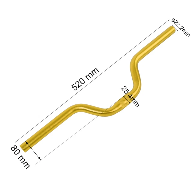 ALUMINUM BIKE FIXED Gear Riser Bar Handlebar 25.4mm*520mm (golden) PLM ...
