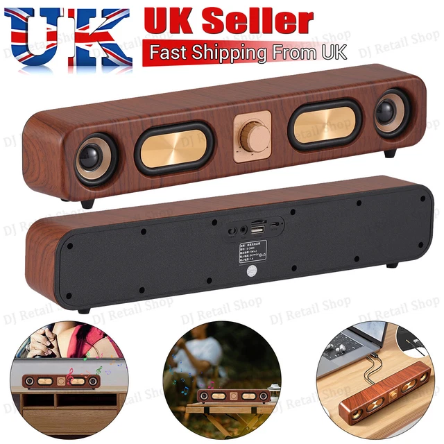 DUAL HORN SPEAKER 10W Wireless Retro Bluetooth Strip Portable Speaker £ ...